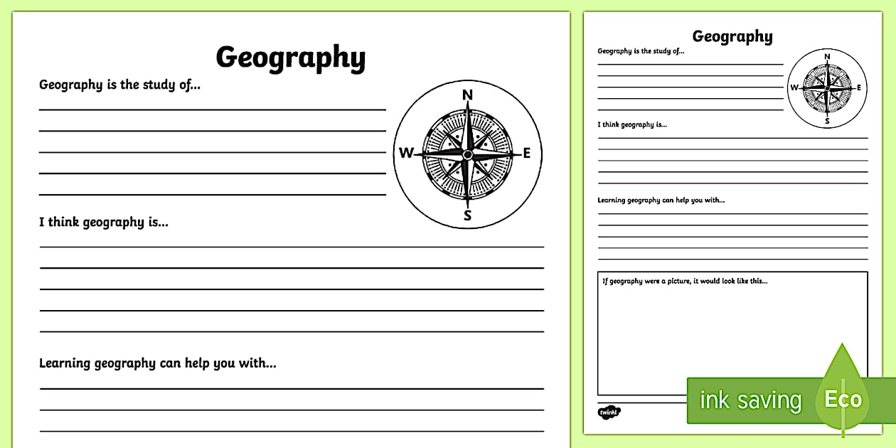 Geography Reflection Writing Template - Twinkl