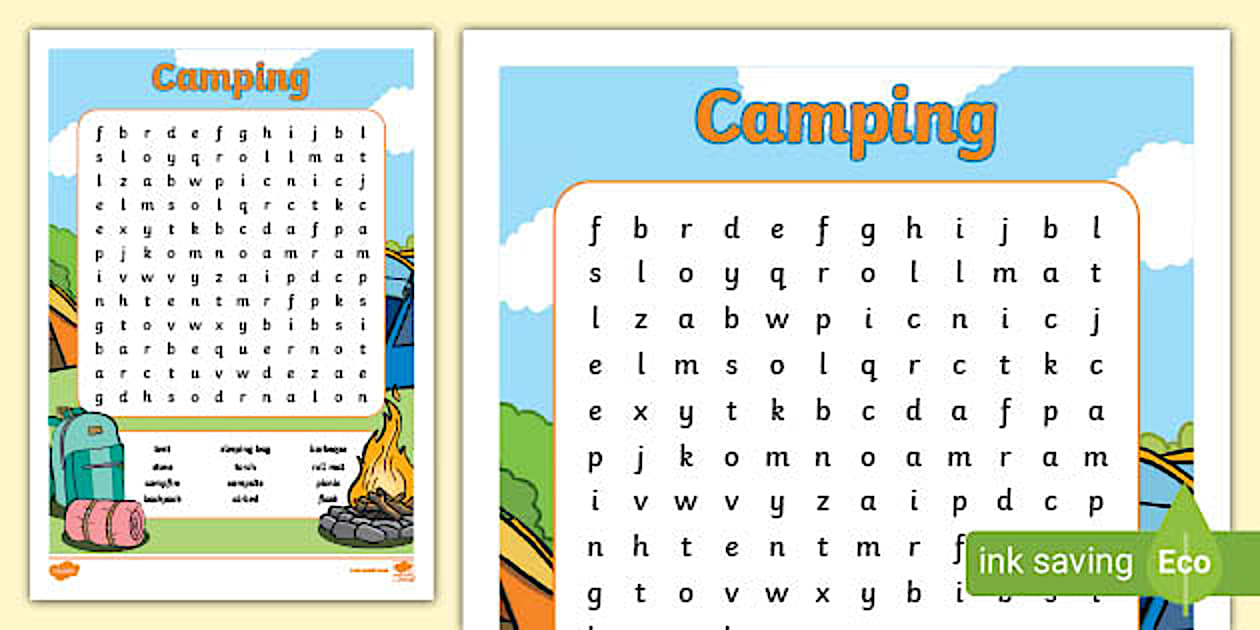 Camping Word Search | Travel and Tourism | Twinkl Resources