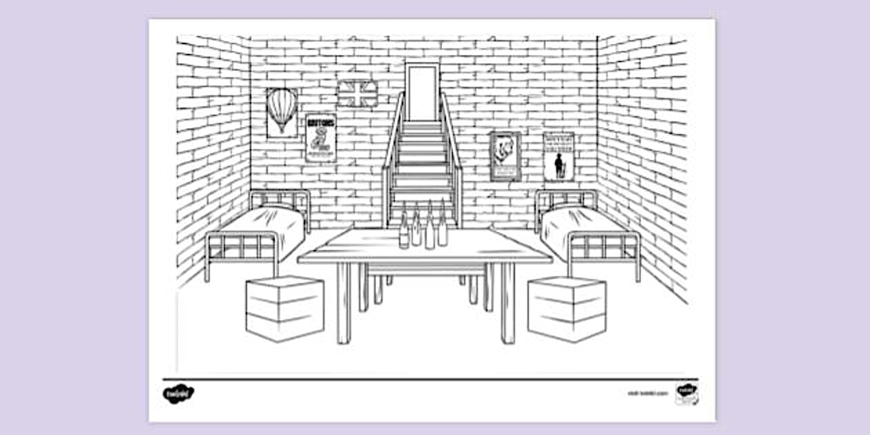 Dug Out Scene Colouring | Colouring Sheets - Twinkl