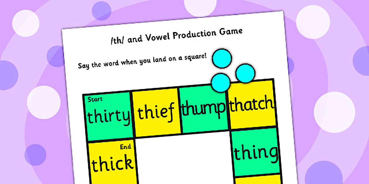 Black and White th and Vowel Production Game - Twinkl