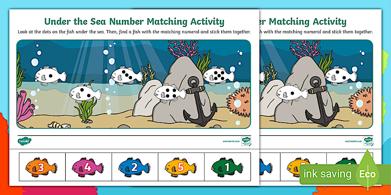 👉 Under the Sea Number Matching Activity (teacher made)