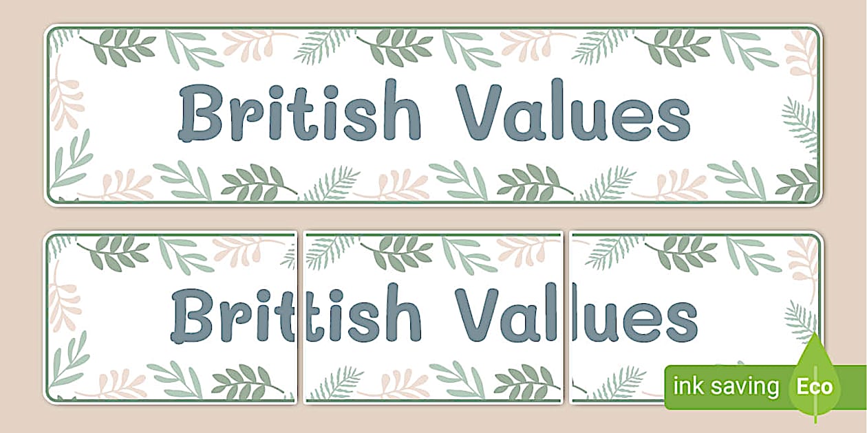 British Values Botanical-Themed Display Banner - Twinkl