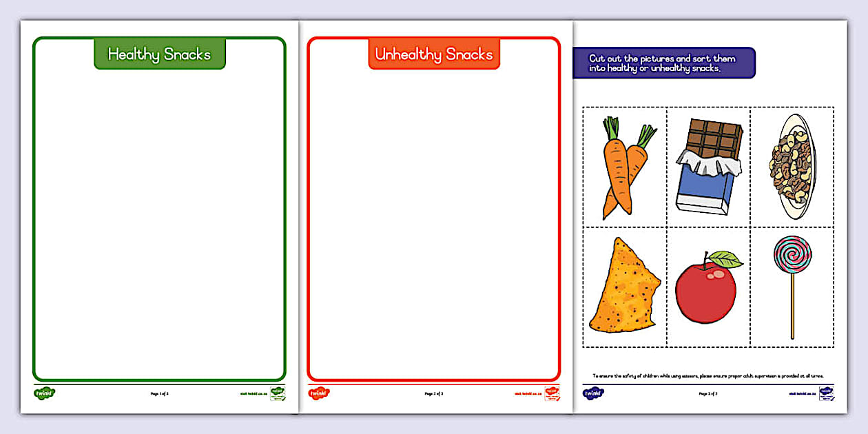 Grade R Data Handling Healthy Snacks Sorting Activity