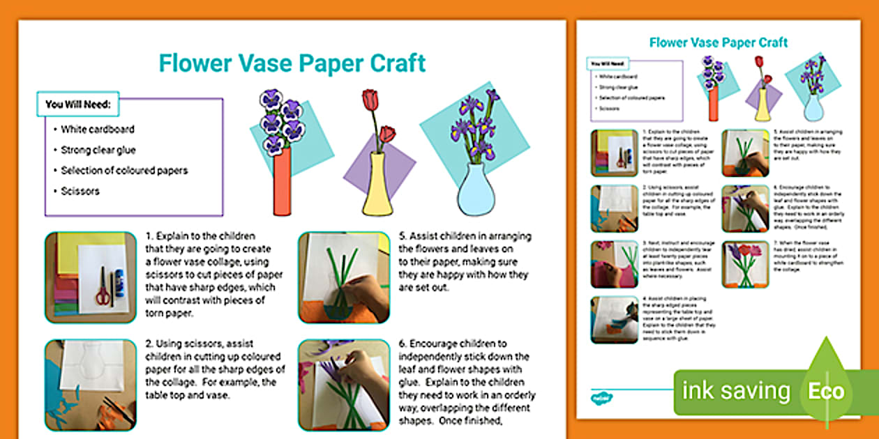 Flower Vase Paper Craft (teacher made) - Twinkl