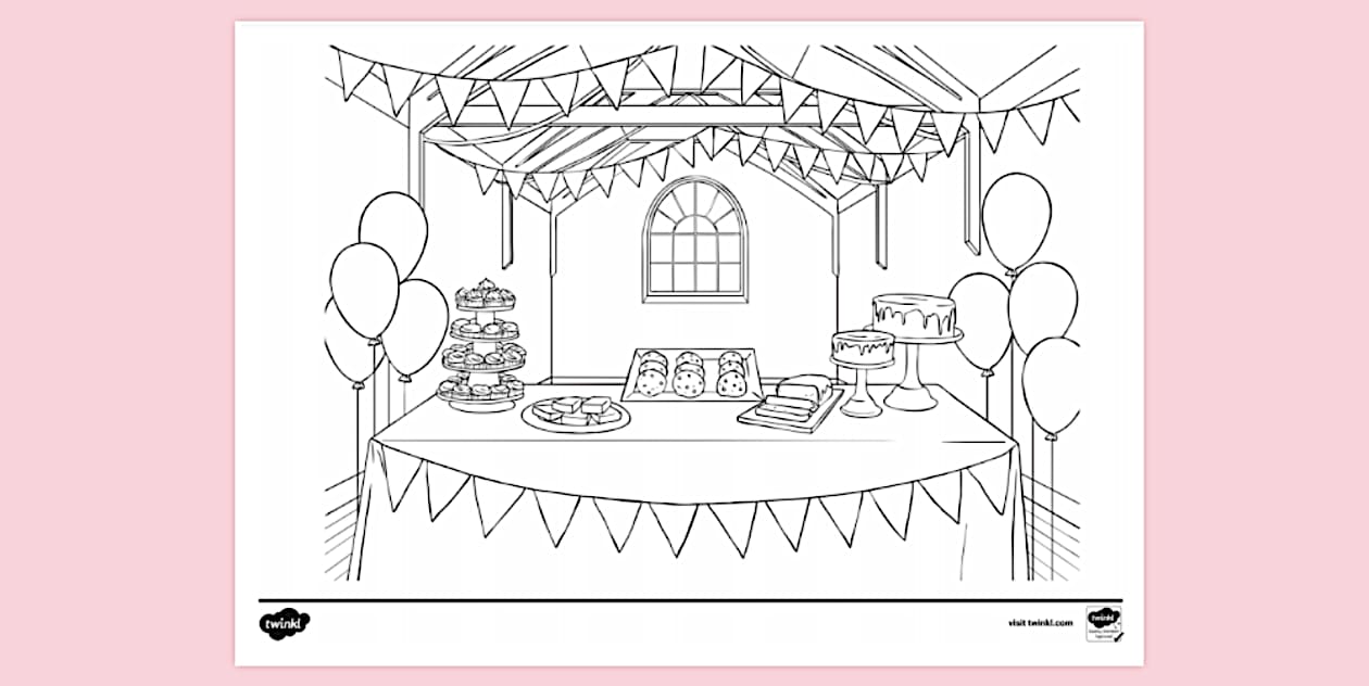 Bunting Colouring | Colouring Sheet (teacher made) - Twinkl