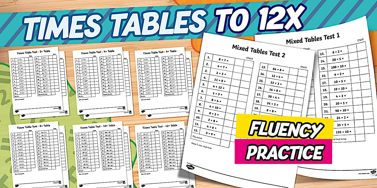 12x Tables Practice Pack for Kids | Twinkl USA - Twinkl