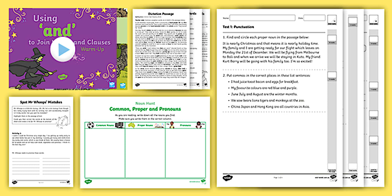 Victorian Curriculum Year 2 Grammar Spelling Punctuation
