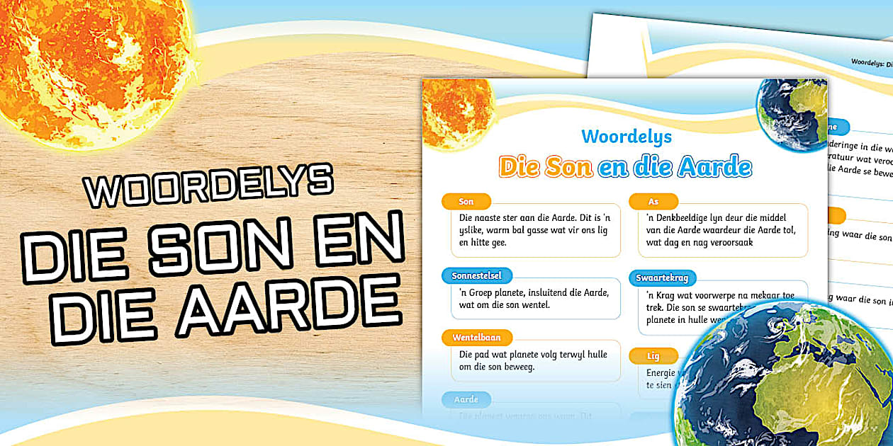 Gr4 NW–Kwartaal 4–Die Son en die Aarde–Woordelys (KABV Belyn)