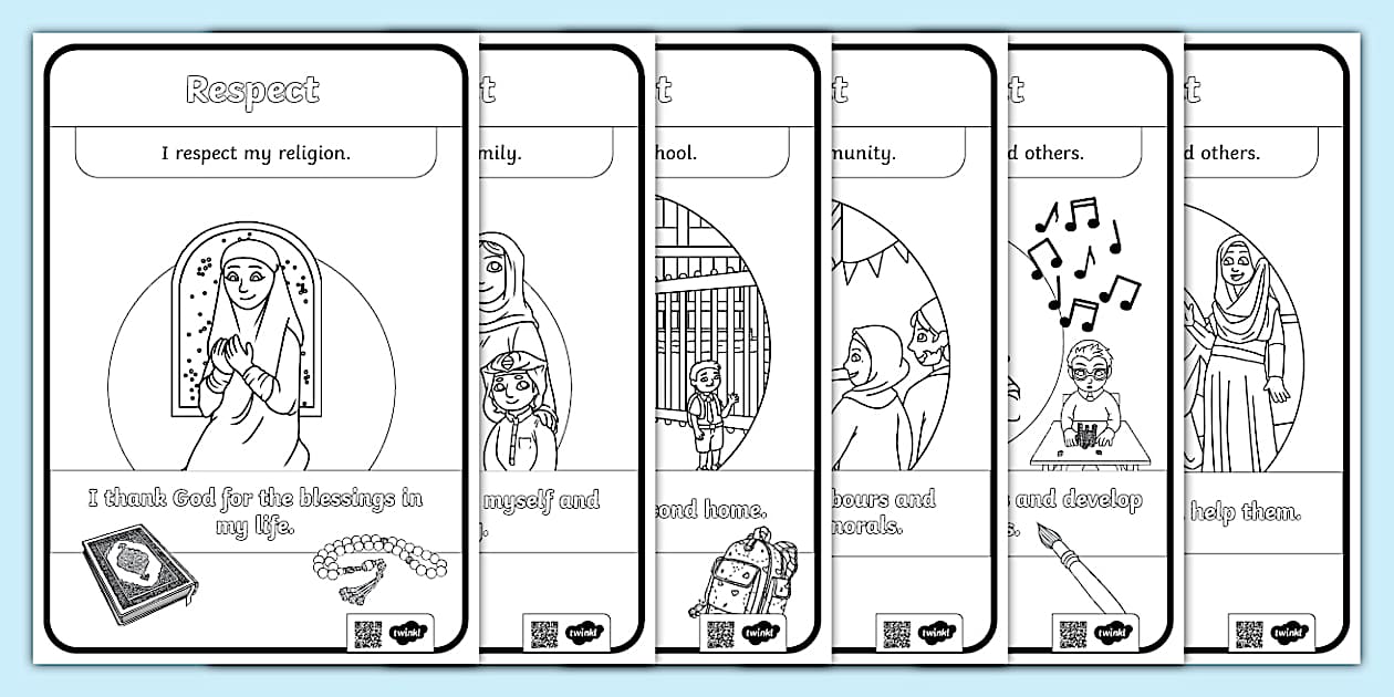 Values Colouring Pages - Respect