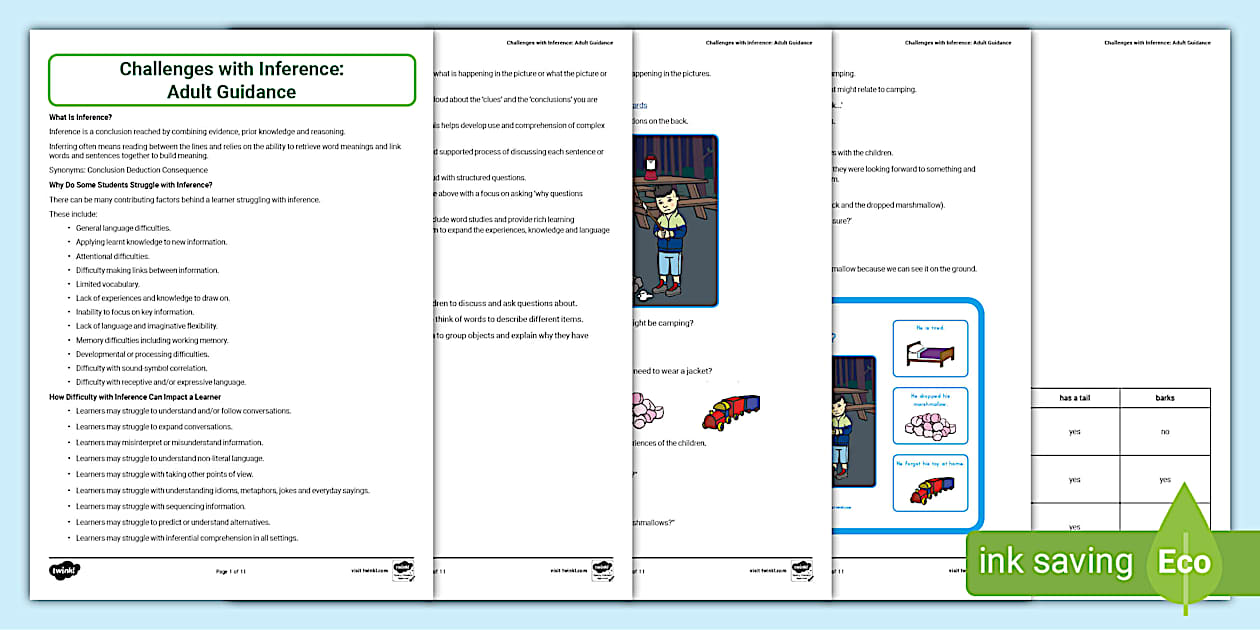 Challenges with Inference Adult Guidance (teacher made)