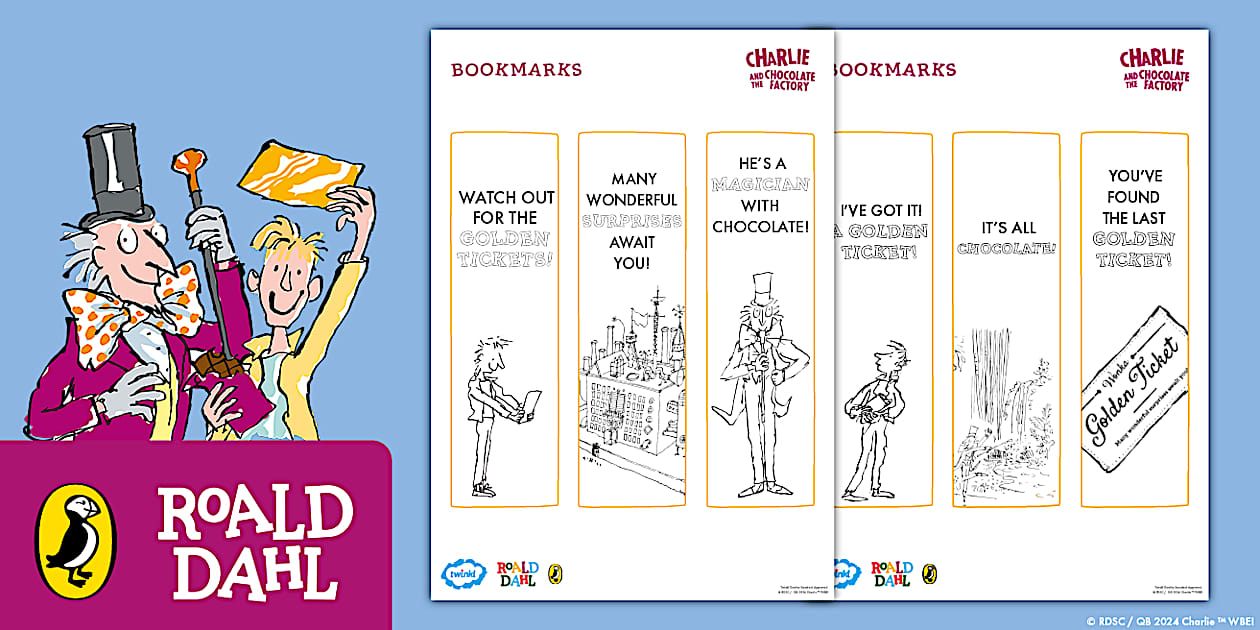 FREE! - Charlie and the Chocolate Factory: Colouring Bookmarks
