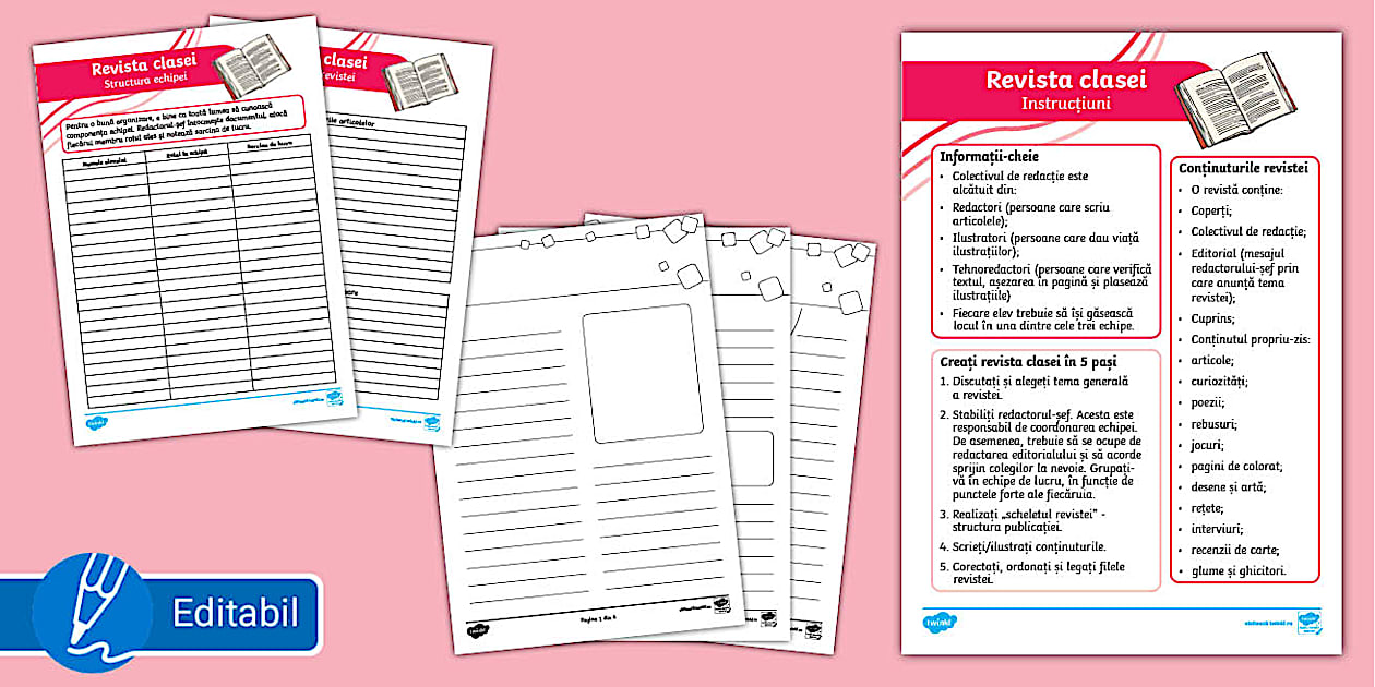Revista clasei – Proiect colectiv (teacher made) - Twinkl