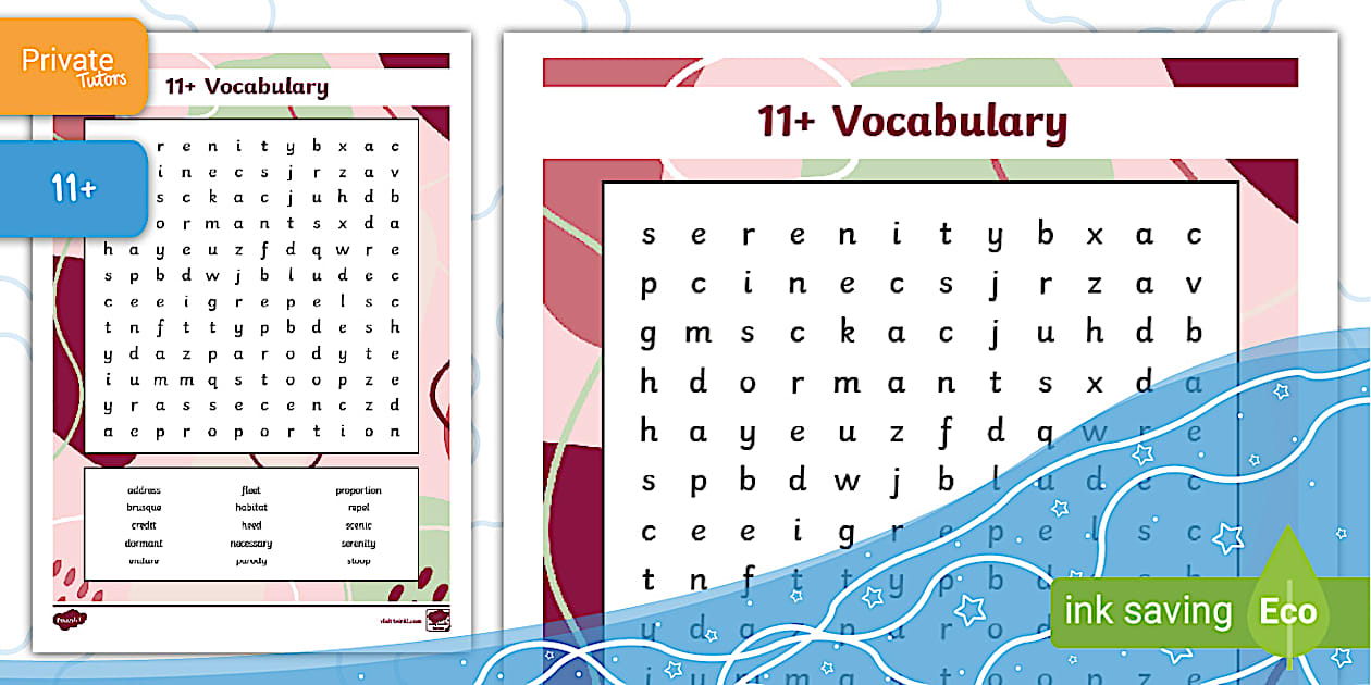 11+ Vocabulary Word Search 4 (profesor hizo) - Twinkl