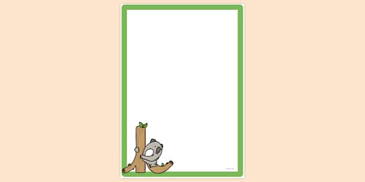 Simple Blank k Koala Lowercase Page Border | Twinkl - Twinkl
