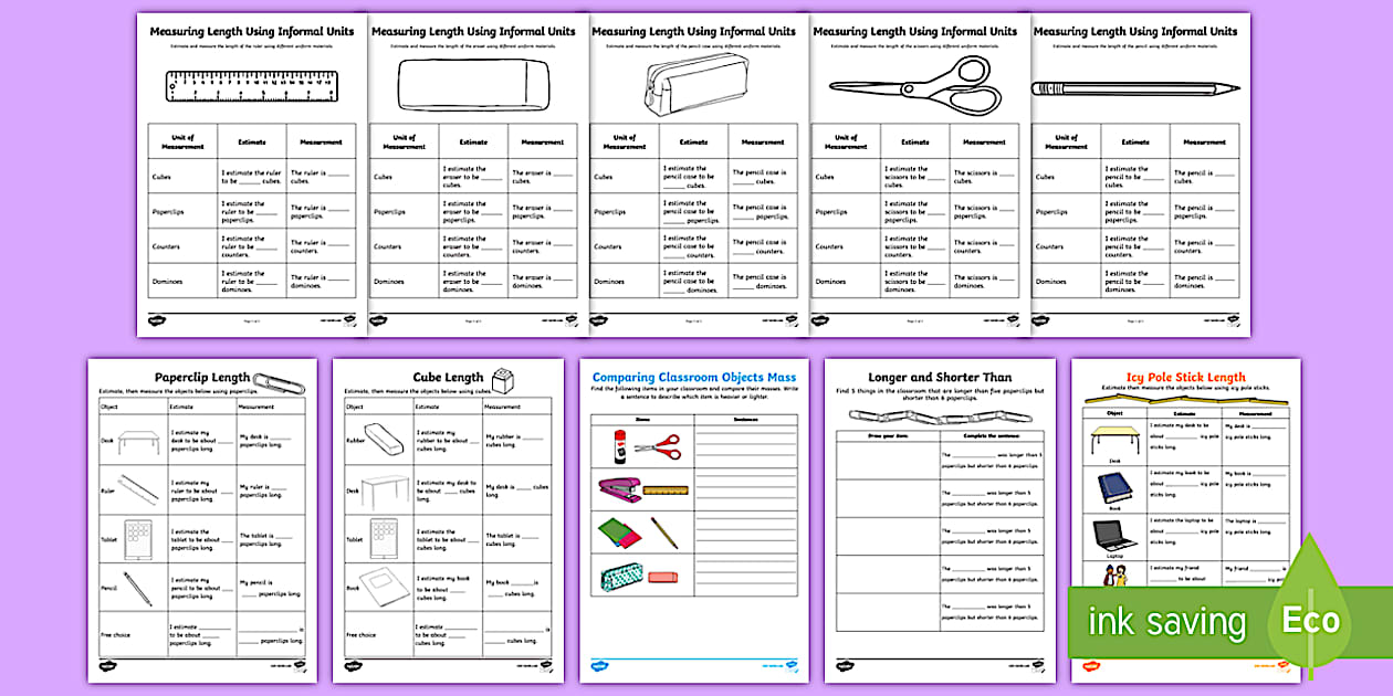 Year 1 Length Measurement Activity Pack - Twinkl