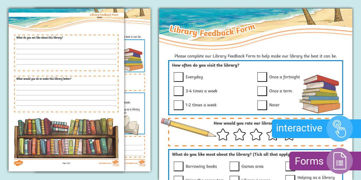 Library Feedback Form (teacher made) - Twinkl