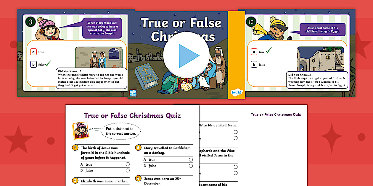 True or False Christmas Quiz | Twinkl | Christmas | Quiz