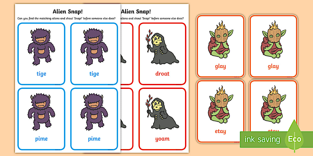 Alien Word Snap Game (teacher made) - Twinkl