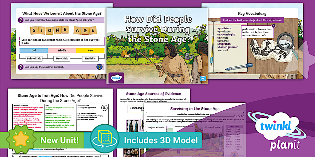 History: Stone Age to Iron Age: Stone Age LKS2 Lesson Pack 1