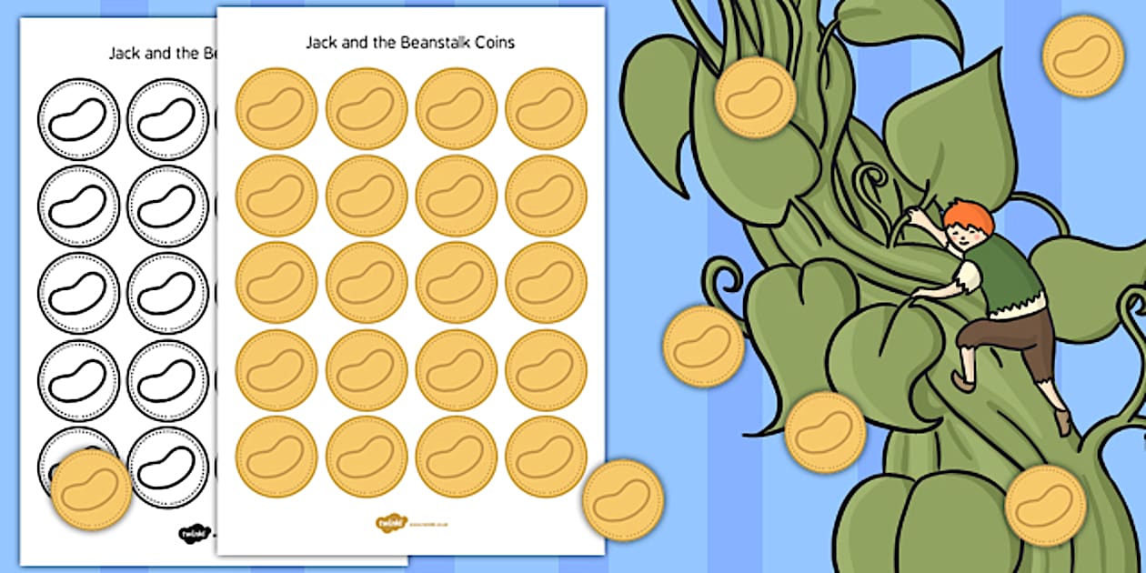 Black and White Jack and Beanstalk Coins (teacher made)