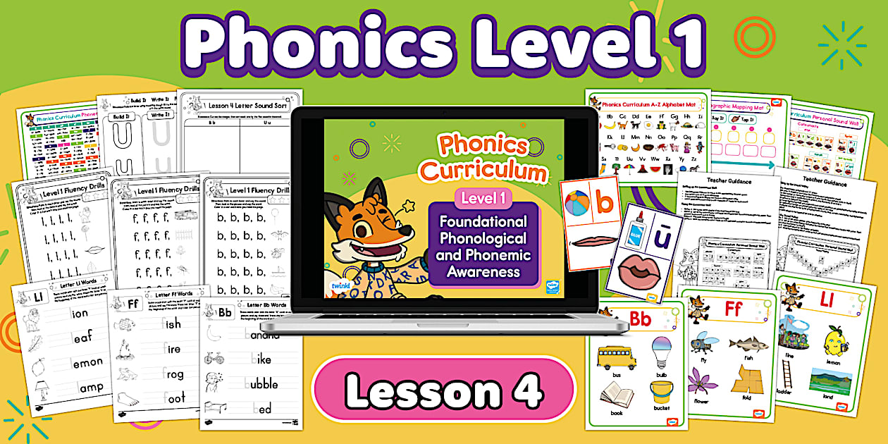 Phonics Curriculum Level 1 Lesson 4 Pack