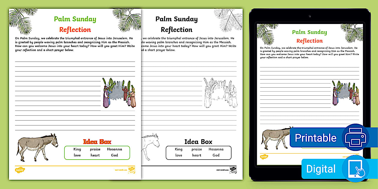 Palm Sunday Worksheet | Easter Sunday | Twinkl USA - Twinkl