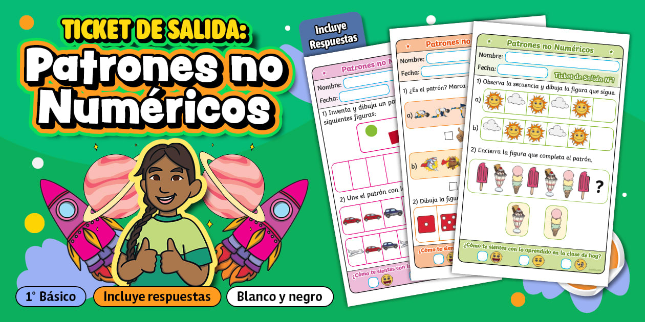 Evaluación | Patrones no Numéricos | Matemáticas | 1° Básico