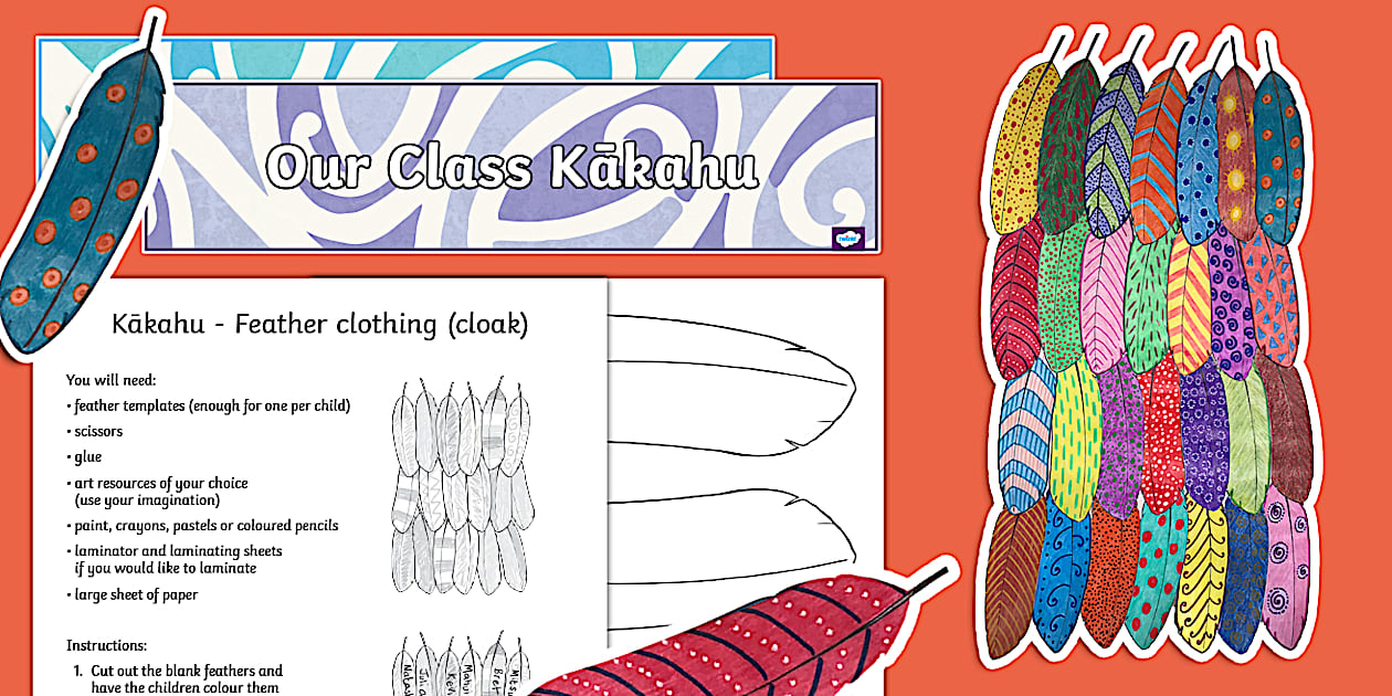 Feather Kākahu - Waitangi Day Activity Māori Korowai |Twinkl