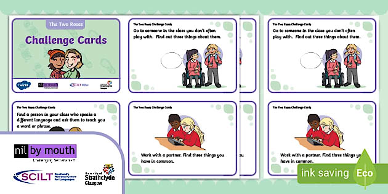 FREE! - The Two Roses Challenge Cards (teacher made)