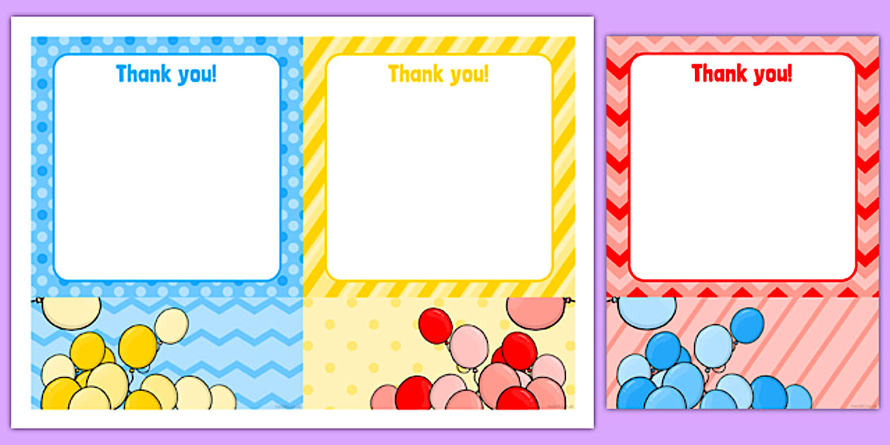 3rd Birthday Party Thank You Notes (teacher made) - Twinkl