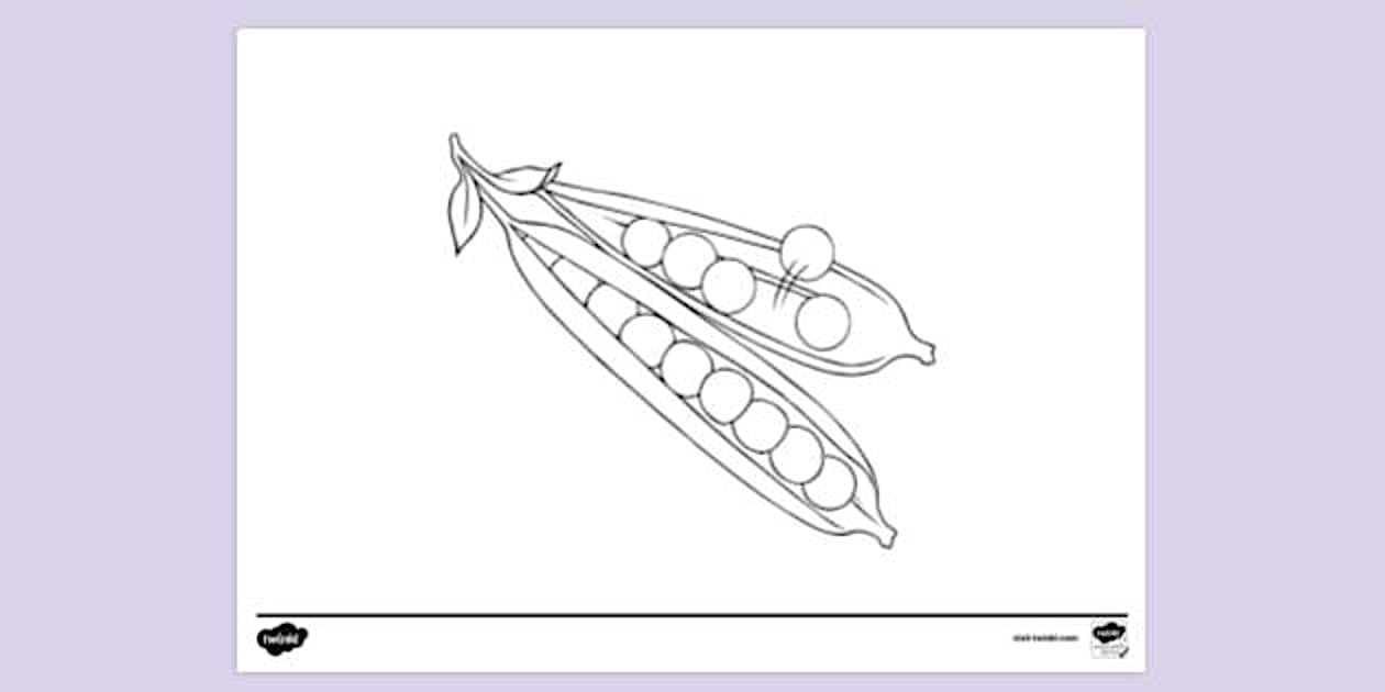 Peas In Pod Bursting Colouring | Colouring Sheets - Twinkl