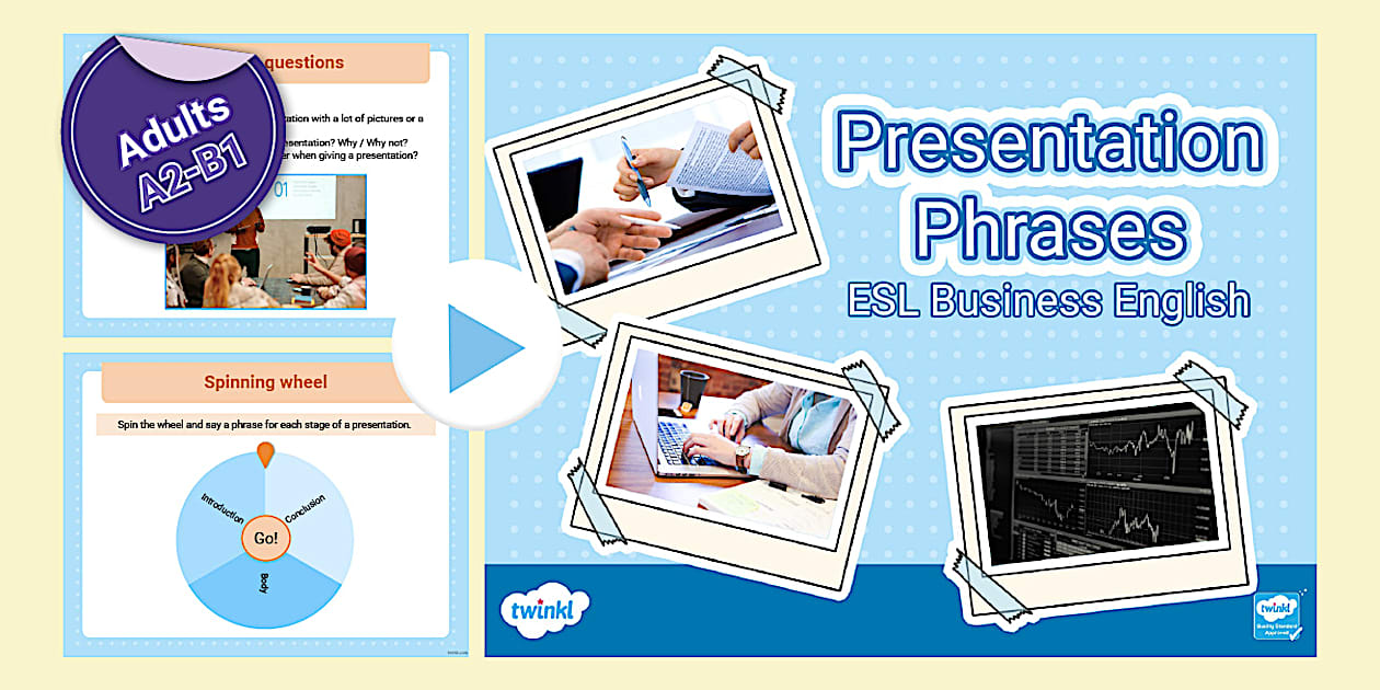 ESL Business English: Presentation Phrases PPT - Twinkl