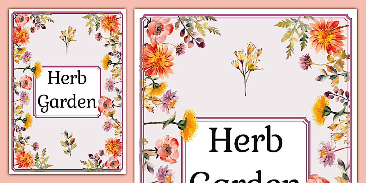 Wildflower Botanical Themed Herb Garden Display Poster