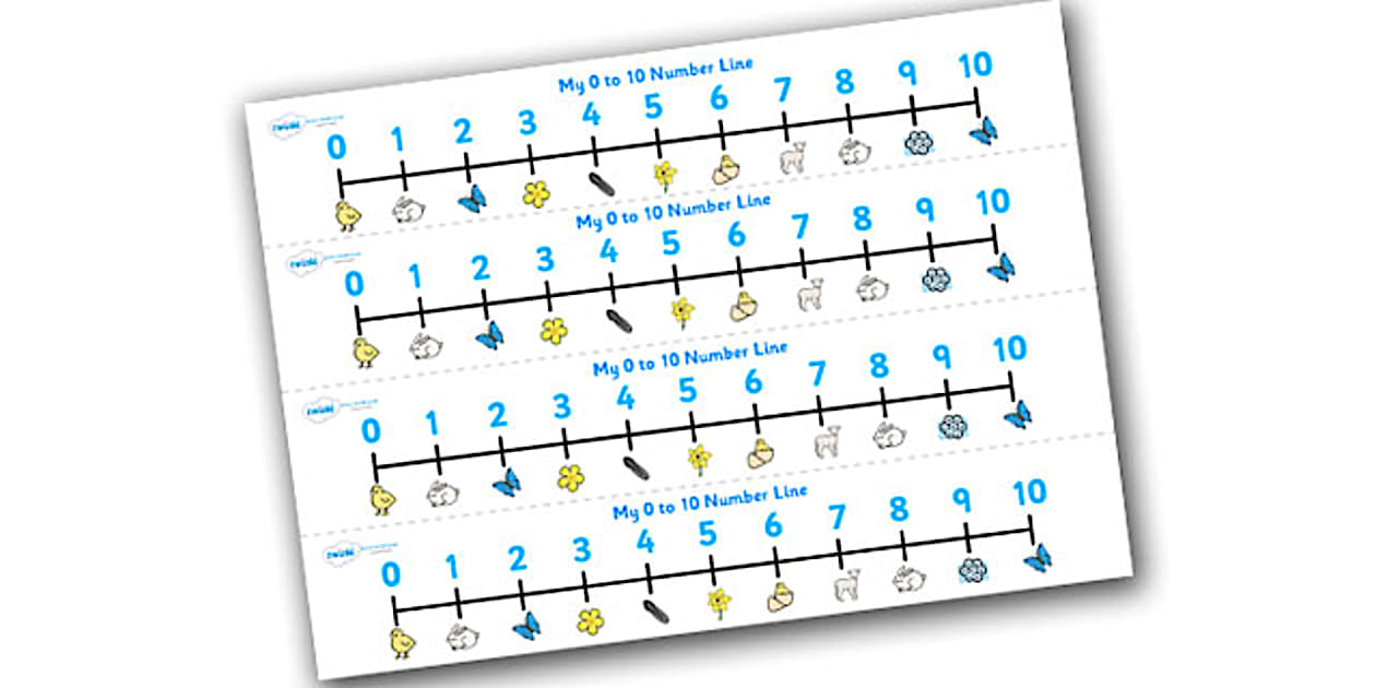 0-10 Number Line (Spring) (teacher made) - Twinkl