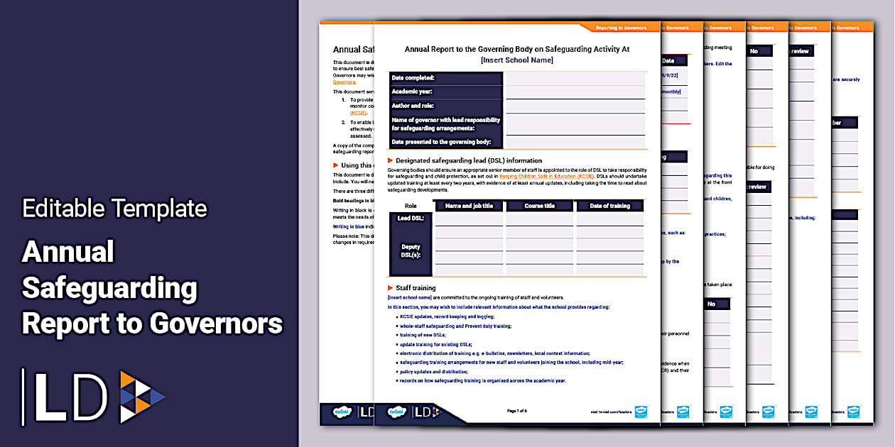 Annual Safeguarding Report to Governors Template - Leaders