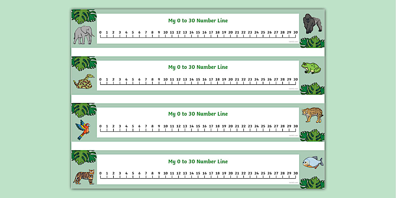 Jungle & Rainforest 0-30 Number Line (teacher made) - Twinkl