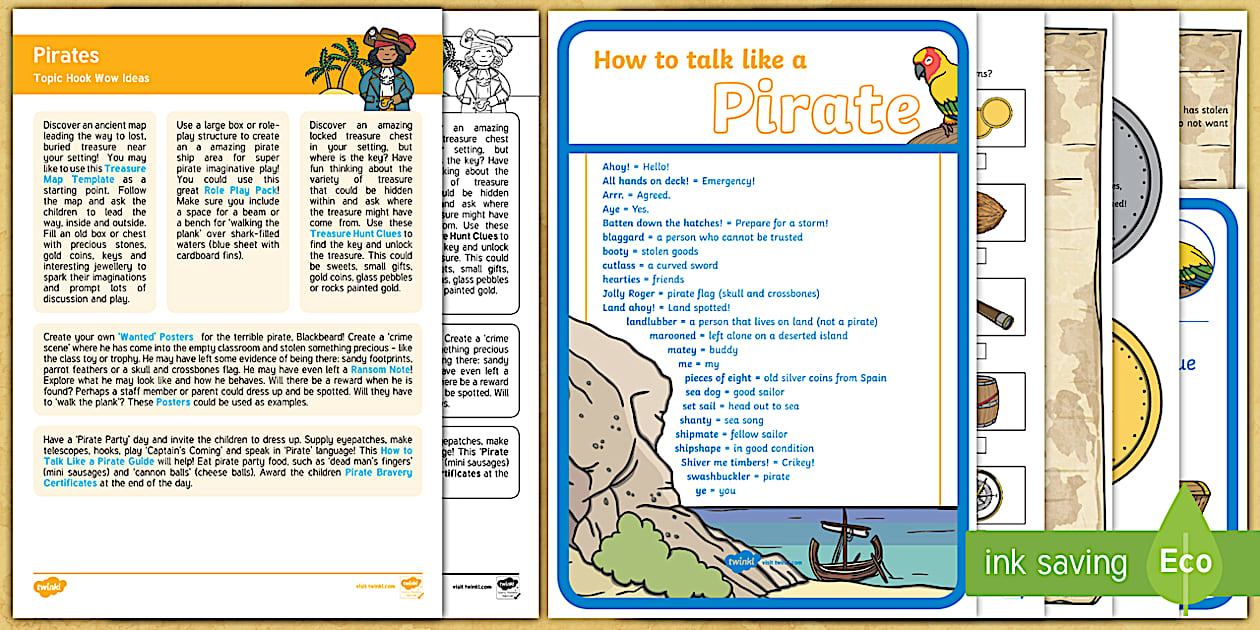 A bountiful 'pirate writing hooks EYFS' pack | Literacy
