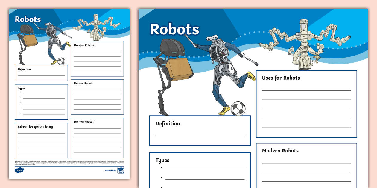 Robots Fact File Template - Twinkl Science (teacher made)