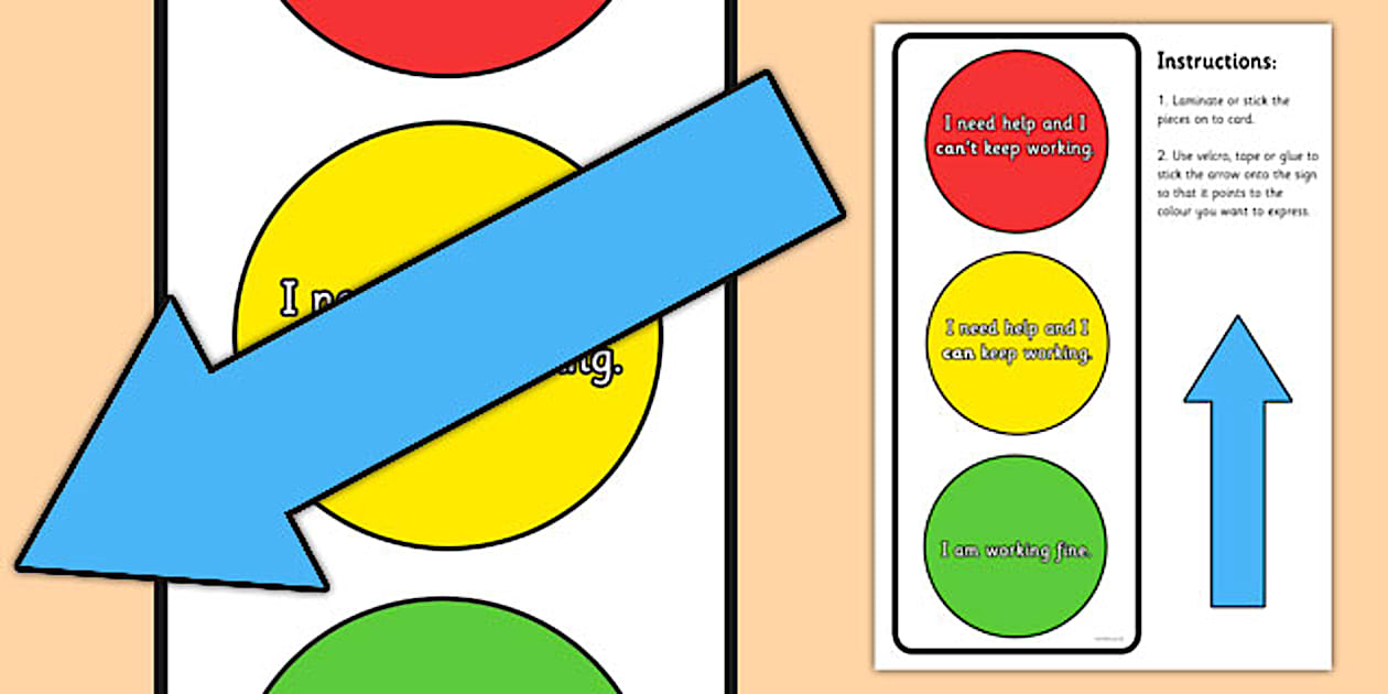 Editable Traffic Light Help Display Sign - Twinkl