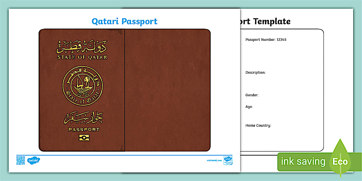 Qatar Passport Worksheet (Teacher-Made) - Twinkl