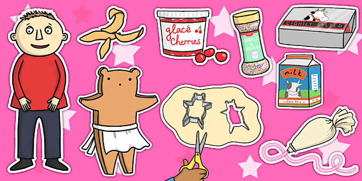 Black and White Story Cut Outs to Support Teaching on Biscuit Bear