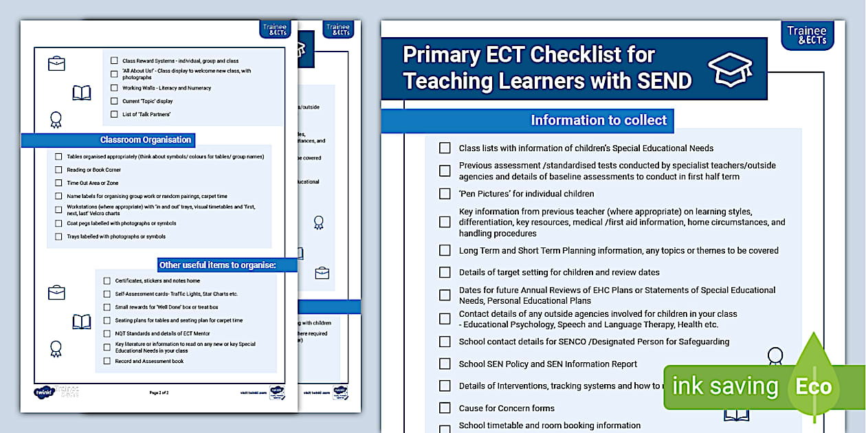 Primary ECT Checklist SEND (ティーチャーメイド)