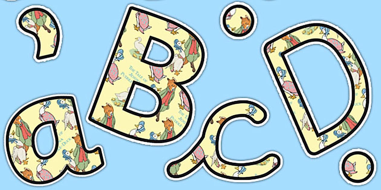Cursive The Tale of Jemima Puddle Duck Themed A4 Display Lettering (Beatrix