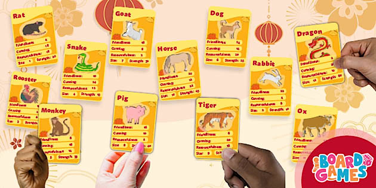 Lunar New Year Top Cards Game | Twinkl Board Games - Twinkl