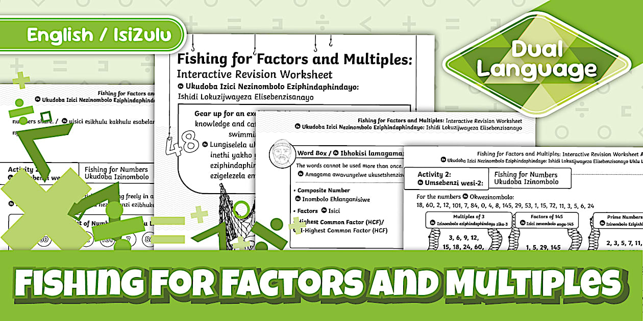 Fishing for Factors and Multiples Worksheet