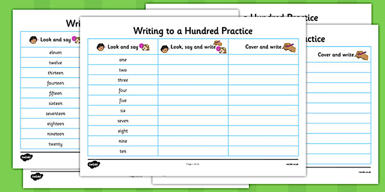 NSW Number Words Writing to a Hundred Worksheet - Twinkl