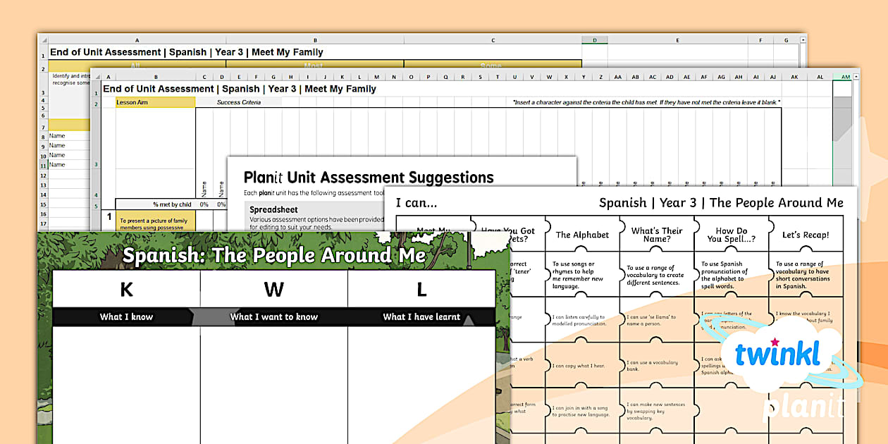 PlanIt Year 3 Spanish Assessment: Family, Pets and the Alphabet