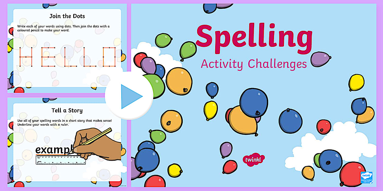 Online Spelling Activity Challenges PowerPoint - Twinkl