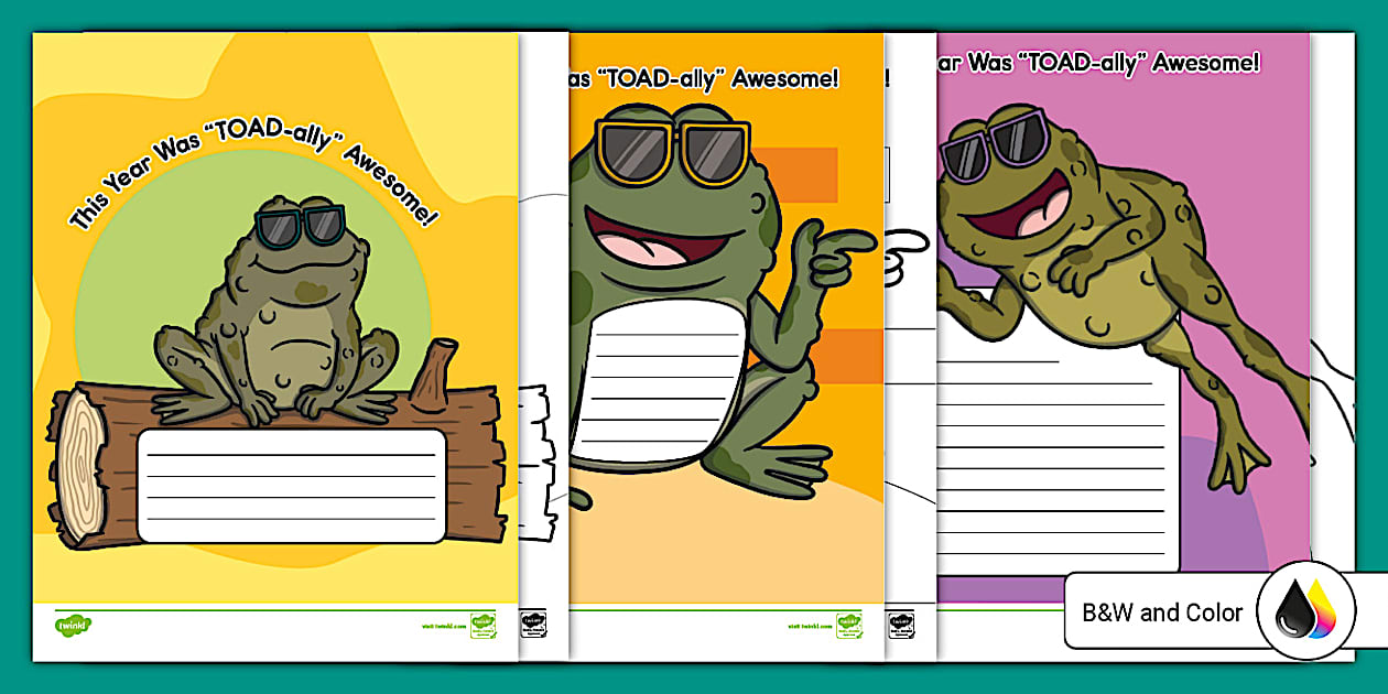This Year Was "TOAD-ally" Awesome Writing Worksheet for K-2nd