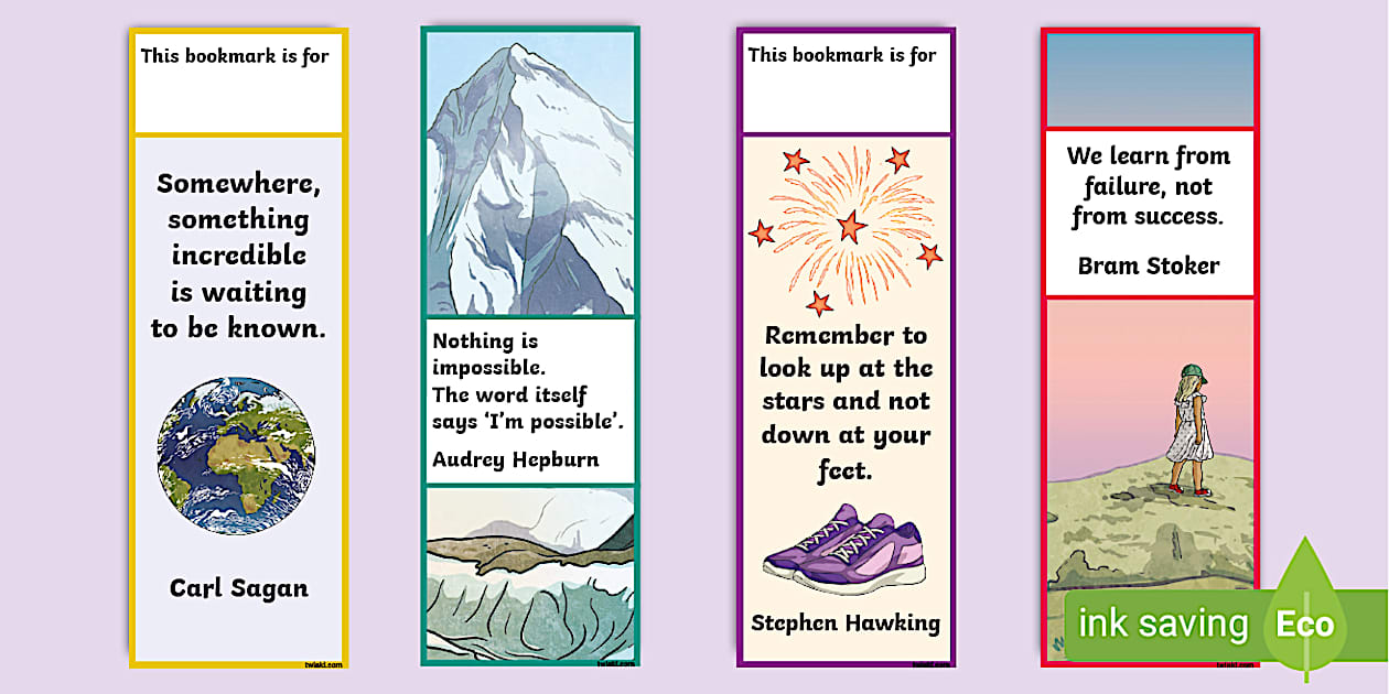 Inspirational Printable Bookmarks | Resources | Twinkl